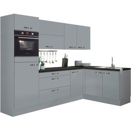 KOCHSTATION Winkelk&uuml;che &raquo;KS-Cara&laquo; mit Vollausz&uuml;gen und Soft-Close-Funktion, Stellbreite 265 x 175 cm grau B/H/T: 265cm x 175cm