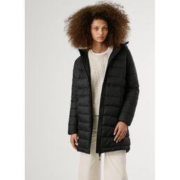 Pepe Jeans Damen Steppmantel &raquo;SALLY LONG&laquo; mit Kapuze schwarz L