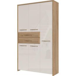 OTTO home Garderobenschrank &raquo;Gala&laquo; hochwertig UV lackiert, Soft-Close-Funktion, H&ouml;he 192cm beige Holzwerkstoff, MDF Pacific Walnu&szlig; Decor, B/H/T: 114cm