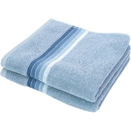 Dyckhoff Handt&uuml;cher &raquo;Chenille&laquo; blau Frottier, Frottier B/L: 50cmx100cm, 2 Stk., Frottier