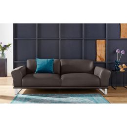 W.Schillig 2,5-Sitzer &raquo;montanaa&laquo; mit Metallkufen in Chrom gl&auml;nzend, Breite 232 cm braun B/H/T: 232cm x 78cm x 94cm, Longlife Xtra-Leder Z59