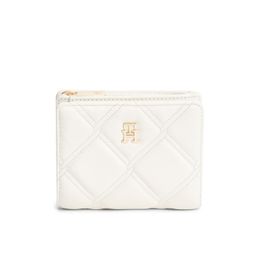 Tommy Hilfiger Damen Geldb&ouml;rse &raquo;TH FEMININE BIFOLD&laquo; Damen Geldbeutel, Portemonnaie mit goldfarbenem TH-Logoelement wei&szlig; Einheitsgr&ouml;&szlig;e