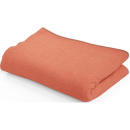 SETEX Wohndecke &raquo;Kuscheldecke&laquo; mit Ziernaht in Melange-Optik, Kuscheldecke orange Baumwolle B/L: 150cm x 200cm