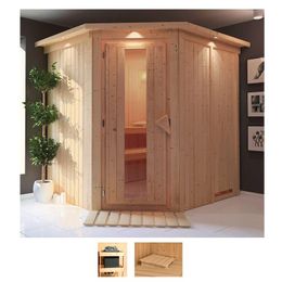 Karibu Sauna &raquo;Laila&laquo; Set, ohne Ofen beige ohne Ofen, (ohne Ofen)