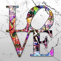 Leinwandbild &raquo;LOVE auf Keilrahmen gespannt&laquo; 1 Stk. tlg. Kunstdruck Wandbild Bild in verschiedenen Formaten Leinen B/H/T: 60cm x 60cm x 2cm, 1 Stk.