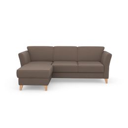 Sit & More sit&more Ecksofa &raquo;Visby L-Form&laquo; Wahlweise mit Schlaffunktion und Bettkasten, frei im Raum stellbar grau B/H/T: 248cm x 87cm x 162cm, Luxus-Microfaser 