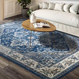 Villeroy & Boch Teppich &raquo;Jehanne&laquo; rechteckig 11 mm H&ouml;he Orientalisch, Wohnzimmer, Schlafzimmer, Klassisch, Kurzflor, Weich blau Polypropylen B : 160cm 1 Stk., 11mm, L