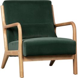 Woood Loungesessel &raquo;Mark mit Gewebtem Bezug und Gummibaumholz-Rahmen B 67 x T 82 x H 75 cm&laquo; Gute Verschlei&szlig;festigkeit, Tragkraft 135 kg, separates 
