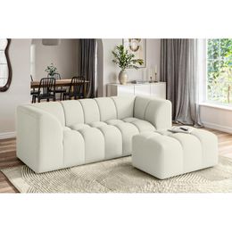 OTTO home 3-Sitzer &raquo;TUURE Verl&auml;ssliche Qualit&auml;t, moderne Steppung, Breite 227cm&laquo; Bubble Optik, hoher Sitzkomfort, Wellenunterfederung beige 100% 