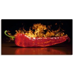 Artland Wandbild &raquo;Roter scharfer Chilipfeffer&laquo; Lebensmittel 1 Stk. tlg. als Alubild, Leinwandbild in verschied. Gr&ouml;&szlig;en rot B/H/T: 100cm x 50cm, Leinwandbild 