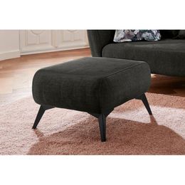 Home Affaire Polsterhocker &raquo;Baggio, modern&laquo; schwarze Metallf&uuml;&szlig;e grau B/H/T: 63cm x 45cm x 63cm, Veloursstoff