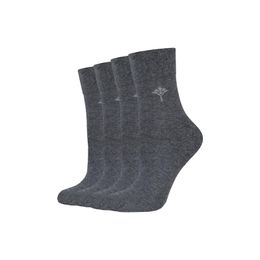 JOOP! Damen JOOP! Socken &raquo;For your daily&laquo; mit Cornflower-Logo, Rippenb&uuml;ndchen grau 35-38