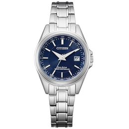 Citizen Damen Funkuhr Armbanduhr, Damenuhr, Solar, Edelstahlarmband, Saphirglas, Datum silber Einheitsgr&ouml;&szlig;e