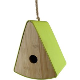 AM Design Dekofigur &raquo;Vogelhaus "Pyramide" aus Bambus&laquo; in gelb, pink oder gr&uuml;n gr&uuml;n Bambus B/H/T: 12cm x 20cm