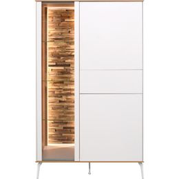 M&auml;usbacher Highboard Faro Highboard B 101 cm, inkl. Beleuchtung, Push to open, Metallf&uuml;&szlig;e wei&szlig; B/H/T: 101cm x 160cm x 42cm, 1 Stk., 3 Stk.