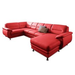 Sit & More sit&more Wohnlandschaft &raquo;Mailand U-Form, B: 312 cm&laquo; optional Schlaffunktion rot NaturLEDER (echtes Rindleder)/Korpus passendes Kunstleder Softlux ;