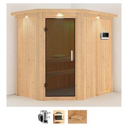 Karibu Sauna &raquo;Swantje&laquo; Set, Ofen 3,6 kW externe Strg.easy beige Saunaofen, externe Steuerung, 3,6 kW
