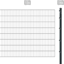 Arvotec Einstabmattenzaun &raquo;ESSENTIAL 160 zum Aufschrauben&laquo; Zaunh&ouml;he 160 cm, Zaunl&auml;nge 2 - 60 m grau Kunststoff, Stahl H/L: 160cm x 26m, Pfosten: 14 Stk.