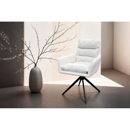 ByLiving Esszimmerstuhl &raquo;Pura&laquo; (Set) 2 Stk.Sitzschale 360&deg;drehbar, Metall schwarz, Armlehnstuhl, diverse Farben wei&szlig; B/H/T: 58cm x 88cm x 64cm, 2 Stk.