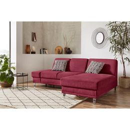 Sit & More sit&more Ecksofa &raquo;Clio L-Form&laquo; optional Schlaffunktion oder Vorziehsitz und Bettkasten, Federkern rot B/H/T: 246cm x 89cm x 165cm, Luxus-Microfaser 