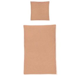 Irisette Bettw&auml;sche &raquo;Shadow 8362&laquo; 2 Stk. pflegeleichte Sommerbettw&auml;sche orange Seersucker, Obermaterial: 100% Baumwolle B/L: 155cm x 220cm, 1 Stk., 1 Stk., 