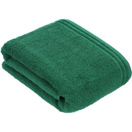 Vossen Badetuch &raquo;Calypso Feeling&laquo; mit schmaler Bord&uuml;re aus 100% Baumwolle, Vegan, einfarbig gr&uuml;n Walkfrottee, Obermaterial: 100% Baumwolle B/L: 100cmx150cm, 