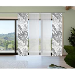 Vision S Schiebegardine &raquo;SANJA&laquo; Paneelwagen 4 Stk. tlg. Schiebevorhang,Bambusoptik,Digitaldruck,SET grau Polyester 260cm, Paneelwagen, 60cm