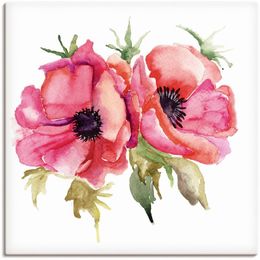 Artland Wandbild &raquo;Mohnblumen&laquo; Blumen 1 Stk. tlg. als Leinwandbild, Poster in verschied. Gr&ouml;&szlig;en pink B/H/T: 70cm x 70cm, Leinwandbild Blumen, 1 Stk.