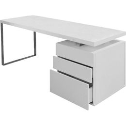 Salesfever Schreibtisch &raquo;Varberg - Arbeitsplatz Deluxe Design-Laptoptisch&laquo; Mit praktischen 3 Schubladen-Container inklusive! wei&szlig; B/H/T: 180cm x 76cm 