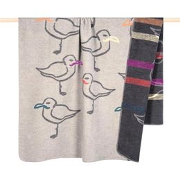Pad Wohndecke &raquo;SEAGULL&laquo; Made in Europe, Wendefunktion, Motiv M&ouml;wen, 150x200 cm grau Mischgewebe B/L: 150cm x 200cm