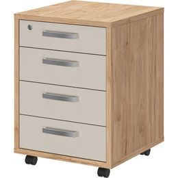 FMD Rollcontainer &raquo;Calvi&laquo; beige Holzwerkstoff B/H/T: 48cm x 65,5cm x 49,5cm