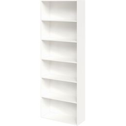 FMD B&uuml;cherregal &raquo;Bitz&laquo; offene F&auml;cher, variable Einlegeb&ouml;den, Breite: 44,4 oder 71,2 cm wei&szlig; Holzwerkstoff B/H/T: 71,2cm x 201cm x 28cm, 6 Stk. offene 