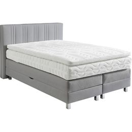 Westfalia Schlafkomfort Boxspringbett wahlweise mit Bettkasten und Topper grau Bezug: 100% Polyester;Polsterung: 100% Polyester Microvelours Mit Kaltschaum-Topper,Mit 