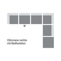DOMO collection Ecksofa &raquo;Papenburg, zeitlose R&uuml;ckensteppung, elegante Armlehne, L-Form&laquo; mit Ottomane, wahlweise mit Bettfunktion braun Kunstleder 