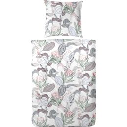 Primera Bettw&auml;sche &raquo;Satin Bettw&auml;sche "Protea"&laquo; 2 Stk. bunt Mako-Satin, Obermaterial: 100% Baumwolle B/L: 135cm x 200cm, 1 Stk., 1 Stk., Mako-Satin, B/L: 80cm 