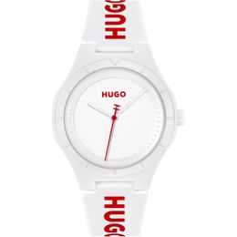 Hugo Herren Hugo Quarzuhr &raquo;#LIT&laquo; Armbanduhr, Herrenuhr, Mineralglas, Silikonarmband wei&szlig; Einheitsgr&ouml;&szlig;e