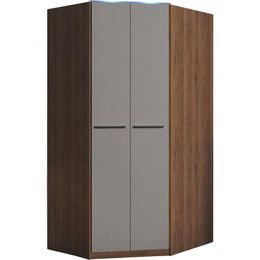 Priess Eckkleiderschrank &raquo;Barcelona Kleiderschrank Eckl&ouml;sung Raumwunder&laquo; in 2 Tiefen Schrank Eckschrank Garderobe wei&szlig; Holzwerkstoff B/H/T: 95cm x 