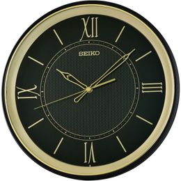 Seiko Unisex Wanduhr Quarzuhr, durchlaufende Sekunde, K&uuml;che, B&uuml;ro, Wohnzimmer, Esszimmer schwarz B/H/L: 4,5cm