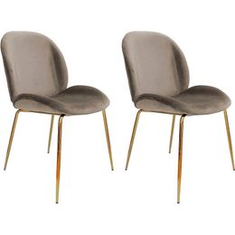 Kayoom Stuhl &raquo;Charlize 110 2er-Set, Esszimmerst&uuml;hle,moderne Optik&laquo; (Set) 2 Stk.samtweicher Bezug, bequem, zeitlos, moderne Optik beige Sitz: Stoffbezug 100% 