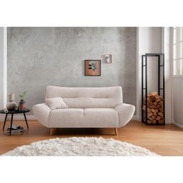 Home Affaire 2-Sitzer &raquo;Drago, komfortable Wellenunterfederung, Breite 173cm, bodenfrei&laquo; frei im Raum stellbar, inkl. 1 Zierkissen beige 100% Polyester