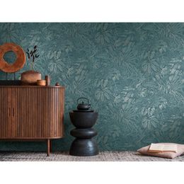 Livingwalls living walls Vliestapete &raquo;Smart Surfaces Natur-Tapete Mustertapete Floral Natur&laquo; leicht gl&auml;nzend strukturiert Vliestapete Dschungel f&uuml;r Schlafzimmer 