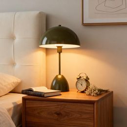 OTTO home Tischleuchte &raquo;Dorrio Pilzlampe&laquo; E14 1 Stk. Textilkabel blendfreie Nachttischleuchte, Tischlampe, E14, Pilz, Lampe gr&uuml;n 1, &Oslash; 25cm H: 40cm, 1 