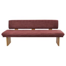 K+w Komfort & Wohnen K+W Komfort & Wohnen Essbank &raquo;Longbeach Polsterbank&laquo; 1 Stk. tlg. Spitzkissenoptik im Sitz, wahlweise in der Breite 204cm oder 224cm rot B/H/T: 204cm x