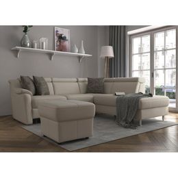 Sit & More sit&more Ecksofa &raquo;Freetown L-Form&laquo; inklusive Kopfteilverstellung und komfortablem Federkern beige B/H/T: 252cm x 84cm x 216cm, Luxus-Microfaser ALTARA