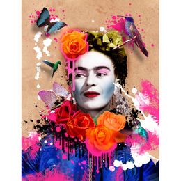 Leinwandbild &raquo;Frida Kahlo by Frank Amoruso auf Keilrahmen gespannt&laquo; 1 Stk. tlg. Kunstdruck Wandbild Bild in verschiedenen Formaten bunt Leinen B/H/T: 