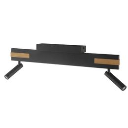 lumiCouture LED Deckenstrahler &raquo;Streamline&laquo; LED-Modul 1 Stk. Warmwei&szlig; 60 cm, 2300 lm 2700 K, dimm- u. schwenkbar, Aluminium/Holz, schwarz 2, H: 15cm, 