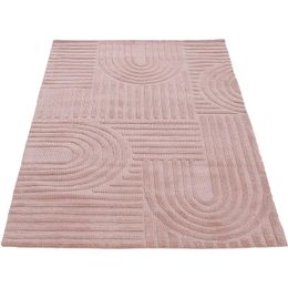CarpetFine Teppich &raquo;Holly 4 - Soft Touch Microfaser Teppich&laquo; rechteckig 12 mm H&ouml;he Boho Scandi, weiche dichte getuftete Hoch-Tief-Struktur, Wohnzimmer