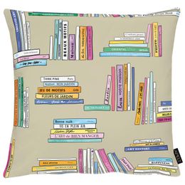 Apelt Dekokissen &raquo;Carta&laquo; gezeichnete Buchmotive Polyester B/L: 46cm x 46cm, 1 Stk.