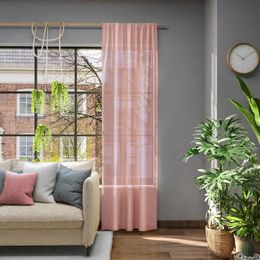 Neutex for you! Vorhang &raquo;Libre-ECO&laquo; Stangendurchzug 1 Stk. tlg. orange Jacquard, Polyester 245cm, Stangendurchzug, 142cm