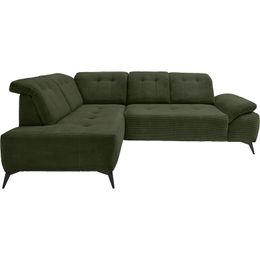 Home Affaire Ecksofa &raquo;Lazio modern und bequem, schmale Armlehnen, tolle Detailverarbeitung&laquo; zwei verschiedene Fu&szlig;farben w&auml;hlbar gr&uuml;n 93% Polyester, 7%